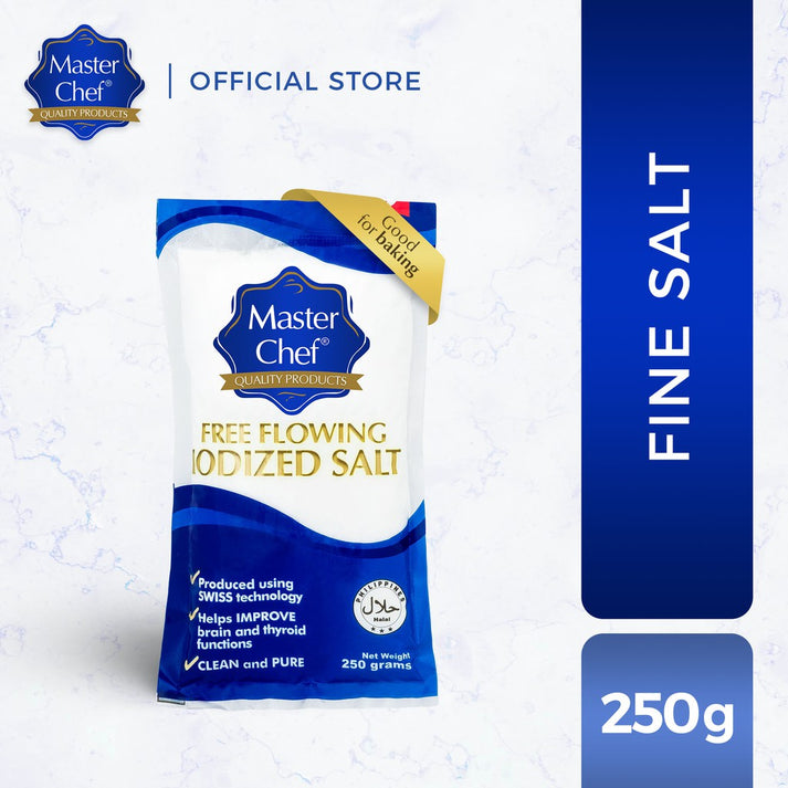 Master Chef Fine Iodized Salt 250g (99.9% Purity, Never Hardens, Free