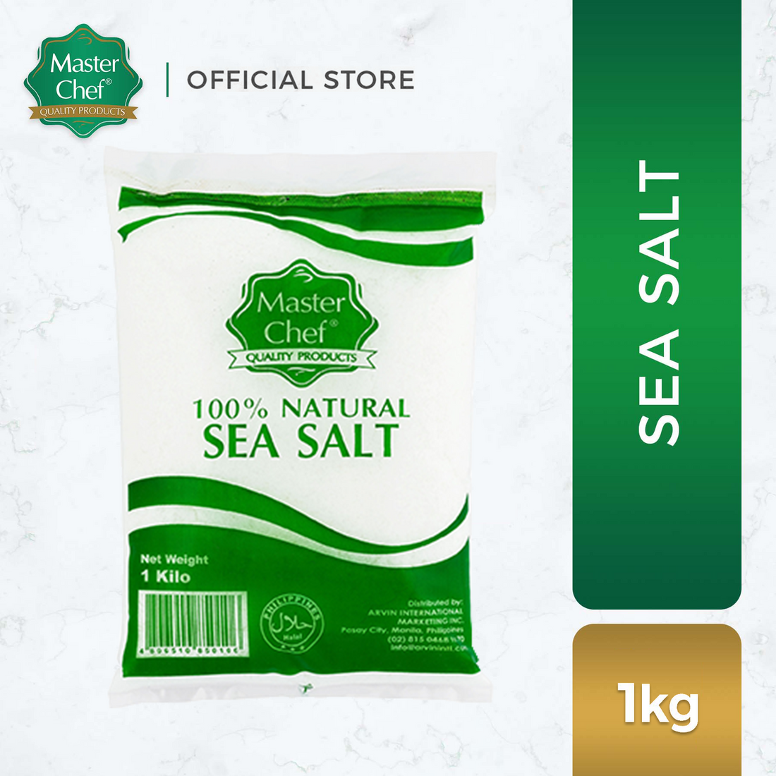Master Chef 100% Natural Sea Salt 1kg (Vegan,Keto Seasoning,Non-Iodize